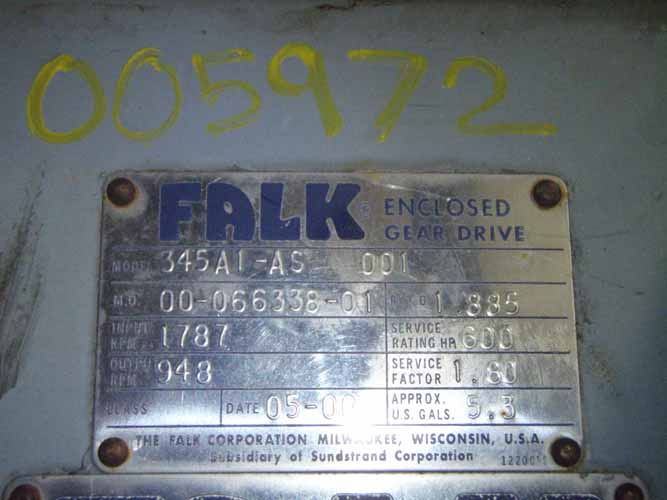 Falk Speed Reducer Data Sheet - Klistoff Equipment & Machinery, Inc.